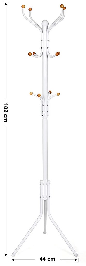 SONGMICS Kovový věšák na oblečení 182cm bílý