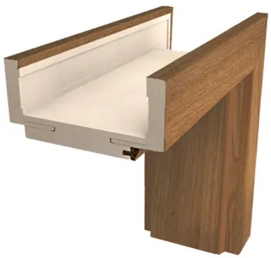 Obložková zárubeň DRE 60 cm pro tloušťku stěny 8-10 cm ořech karamelový levá O1OK60L