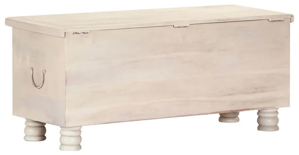 Úložný box bílý 110 x 40 x 45 cm masivní akáciové dřevo,  247670