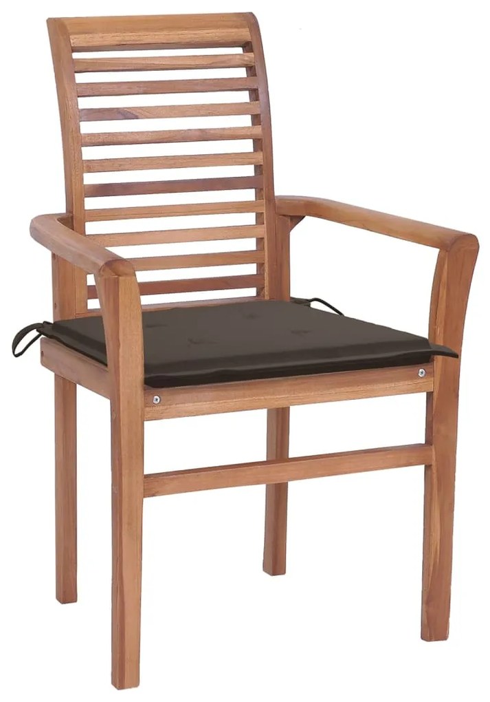 vidaXL Jídelní židle 6 ks s taupe poduškami masivní teak