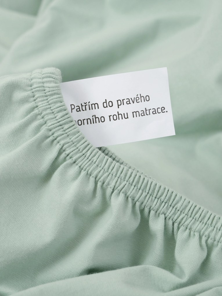 MK Lůžkoviny Jersey prostěradlo s elastanem 220 × 200 cm – mátové