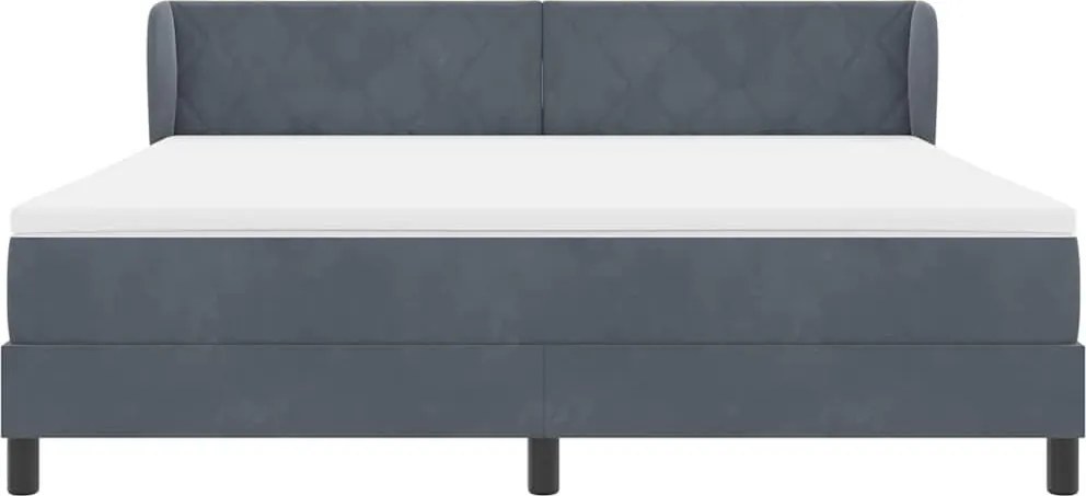 Postel s boxspringem s čelo Tmavě šedá 180 x 200 cm samet 3340455