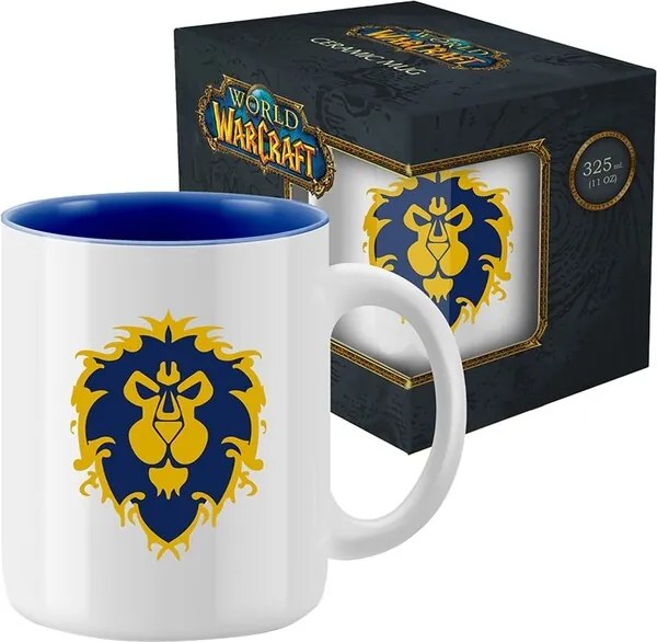 Keramický hrnek World of Warcraft Aliance - bílý 330 ml (dárkové balení) Vícebarevná