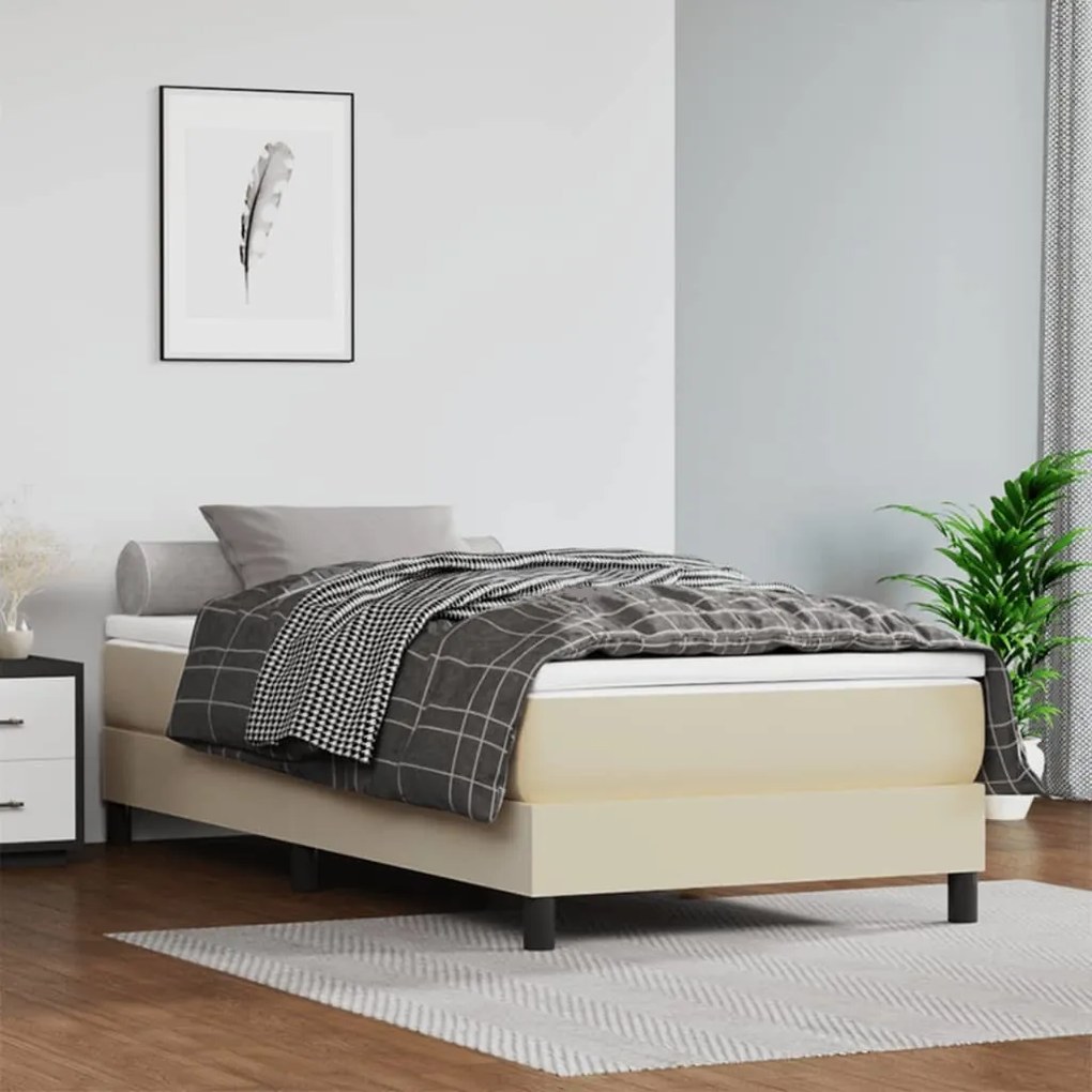 vidaXL Box spring postel 80 x 200 cm umělá kůže [3120668] Barva: Bílá