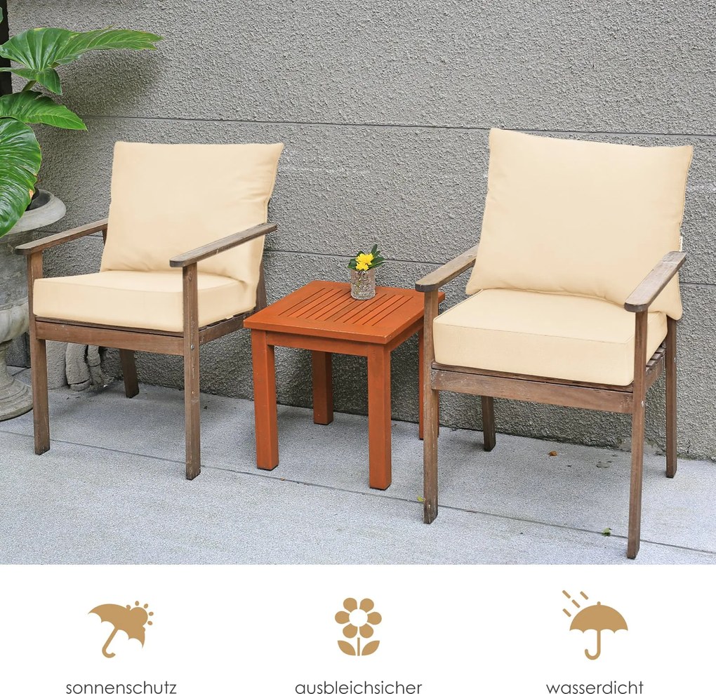 Costway Polštář na zahradní nábytek podsedák + opěrák 60 x 40 x 20 cm polštáře