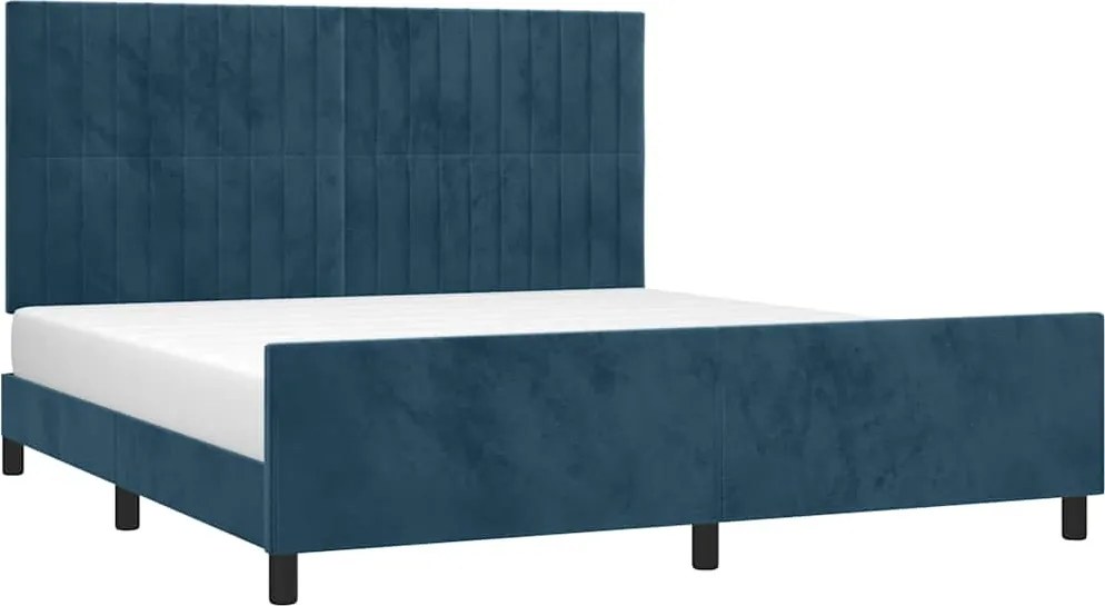 Rám postele s čelem tmavě modrý 180x200 cm samet 3125895