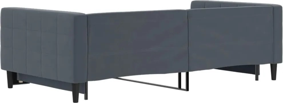 Válenda s přistýlkou tmavě šedá 100 x 200 cm samet 3196699