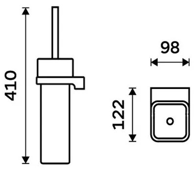 NIMCO MAC 29094K-90 - Nástěnná WC štětka MAYA bílá/matná černá