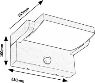 Brilagi-LED Venkovní nástěnné svítidlo se senzorem ANKLE LED/18W/230V 4000K IP65