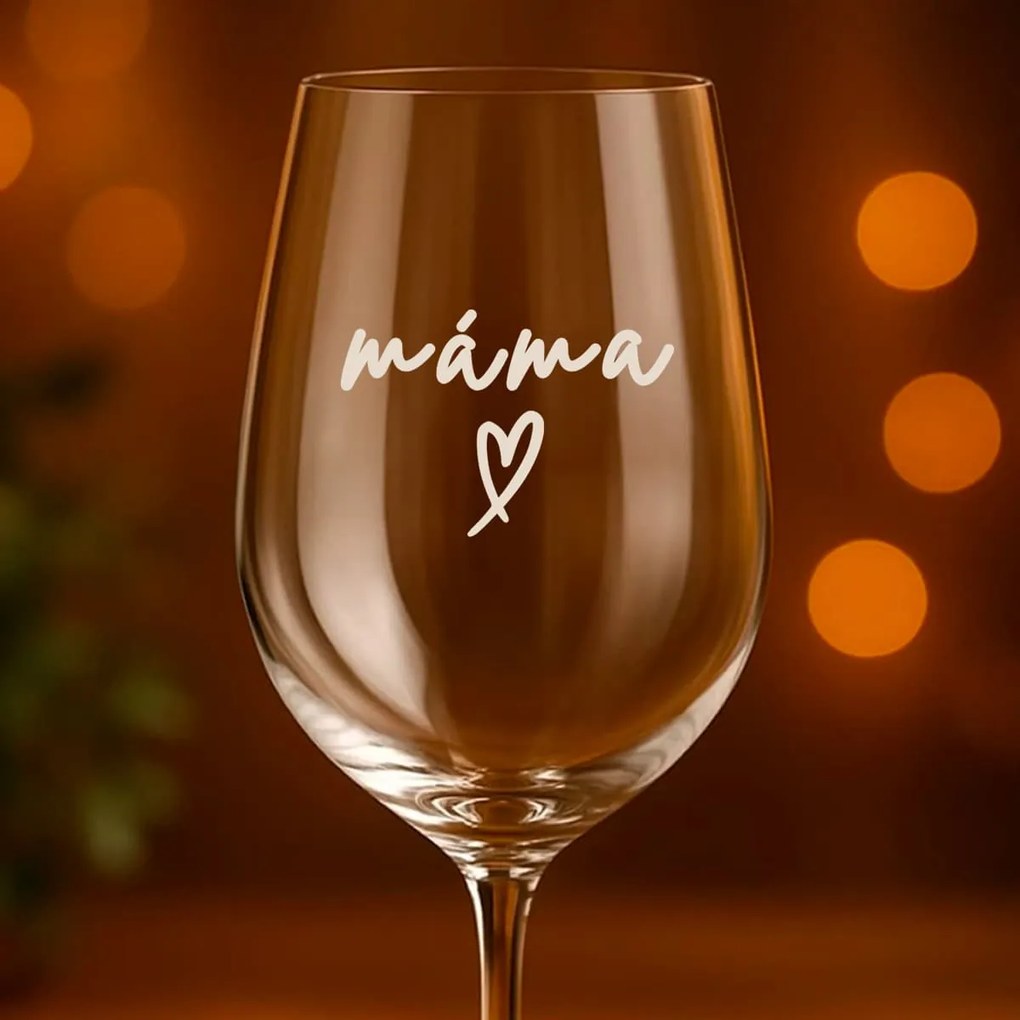 Ahome CZ Čirá sklenice na víno 450ml - Máma srdce