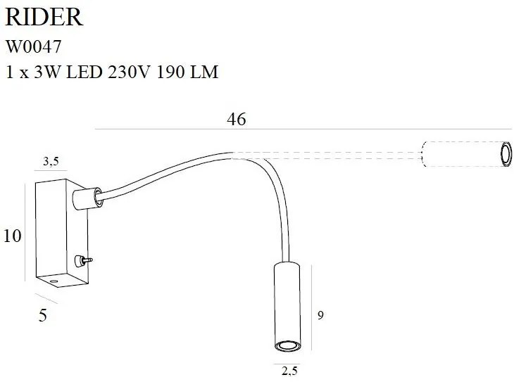 Maxlight Nástěnné svítidlo Maxlight W0047 RIDER