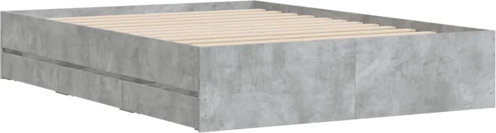 Rám postele se zásuvkami betonově šedý 135 x 190 cm kompozit 3207311