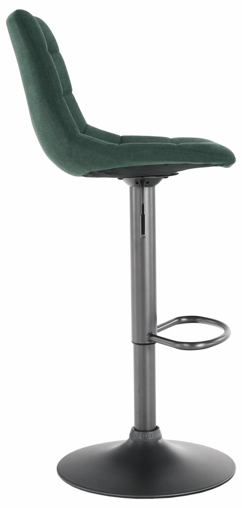 Barová židle LAHELA látka zelená, kov tmavě šedý grafit