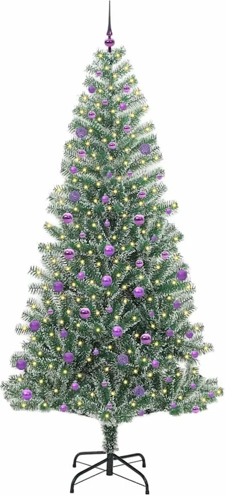 Umělý vánoční stromeček se sněhem a LED osvětlením 240 cm 3396839