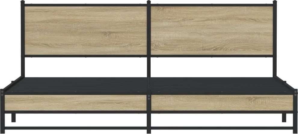 Kovový rám postele bez matrace dub sonoma 193 x 203 cm 3301397