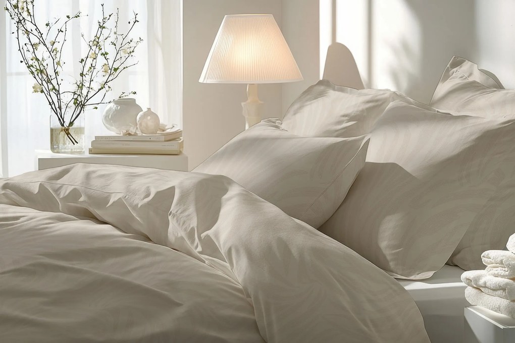 Florella Flanelové povlečení Zoma Beige Rozměr: 70x90 + 140x200 cm