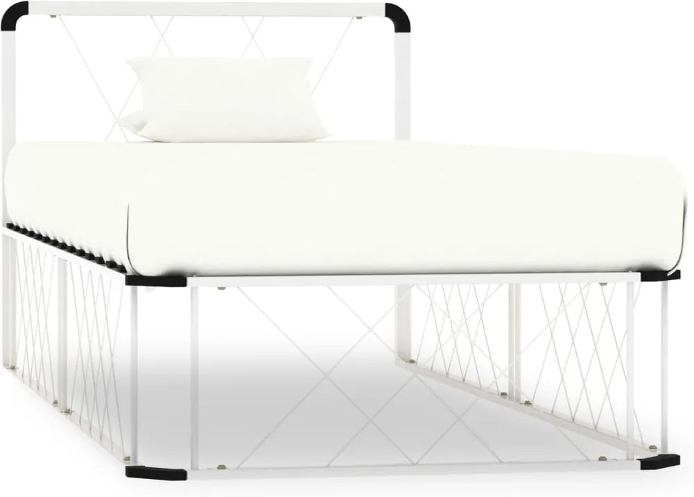 Rám postele Lusk - bílý kov | 100 x 200 cm
