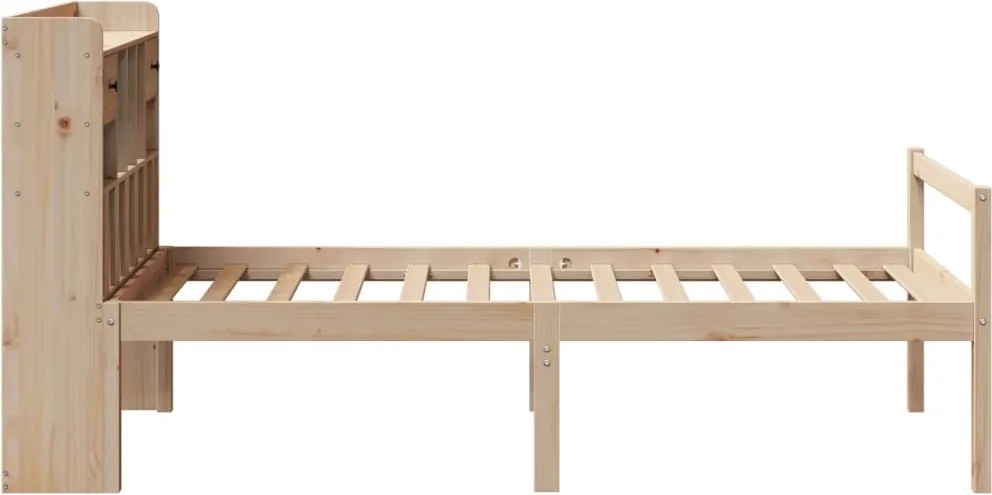 Postel s knihovnou bez matrace 90 x 190 cm masivní borovice 3322041