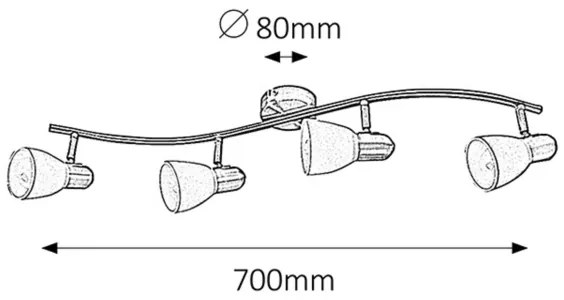 Rabalux 6309 - Bodové svítidlo SOMA 4xE14/40W/230V
