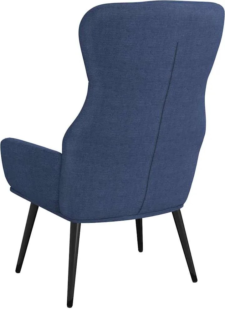Relaxační křeslo se stoličkou modré textil 3097433