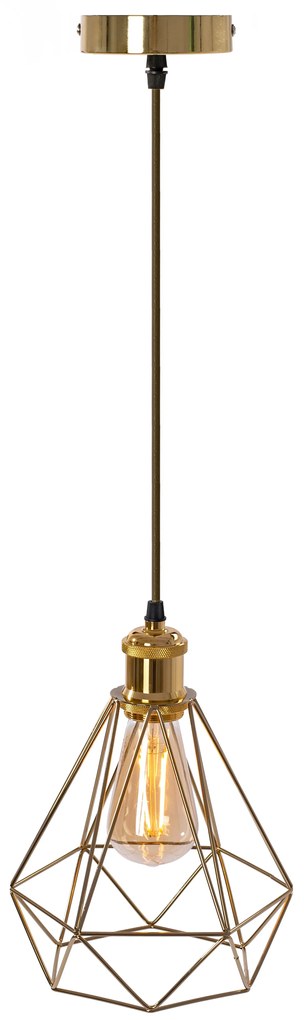 Toolight - Závěsná lampa kovová 392197, zlatá, OSW-09680