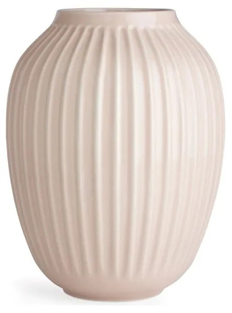 Světle růžová kameninová váza Kähler Design Hammershoi, výška 25 cm