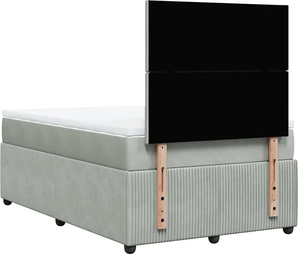 Box spring postel s matrací světle šedá 120 x 200 cm samet 3292304
