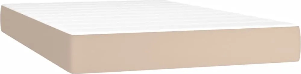 Box spring postel matrace a LED cappuccino 120x200cm umělá kůže 3135938