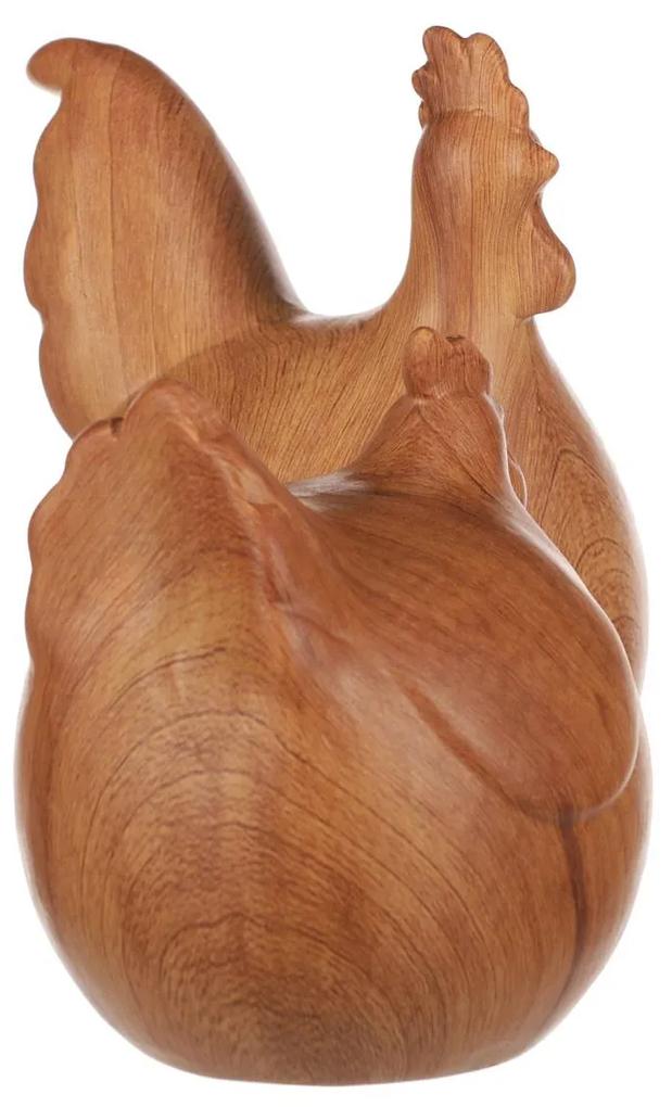 Autronic Slepice s kohoutem, keramika, dřevěný dekor 8x9 cm Varianta: Kohout