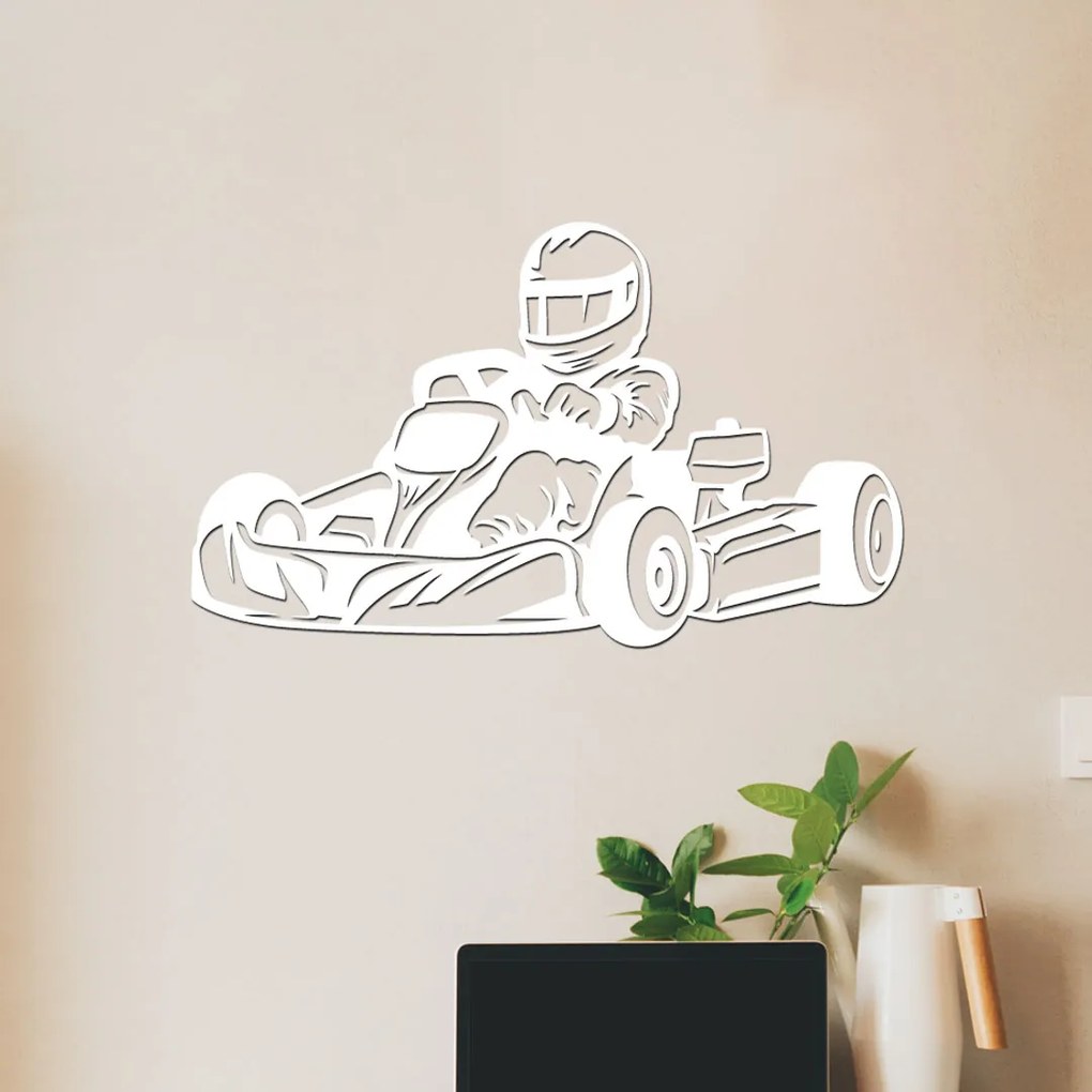 dřevo života Dřevěný obraz Motokáře Zvolte rozměr (cm): 60x36, Zvolte barvu dekoru: Ořech