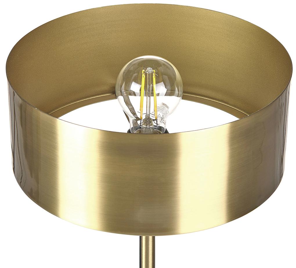 Kovová stolní lampa s USB portem zlatá ARIPO Beliani