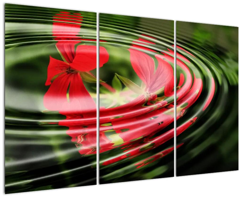 Abstraktní obraz - květy ve vlnách (120x80 cm), 40 dalších rozměrů