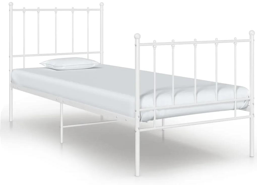 324950 vidaXL Rám postele bílý kov 100 x 200 cm