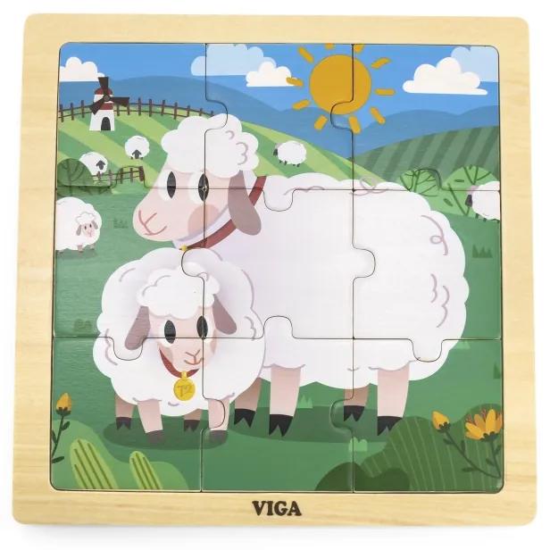 Viga Dřevěné puzzle Ovce