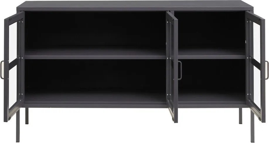 Šedá ocelová vitrína 140x80x45 cm Acier – Premier Housewares