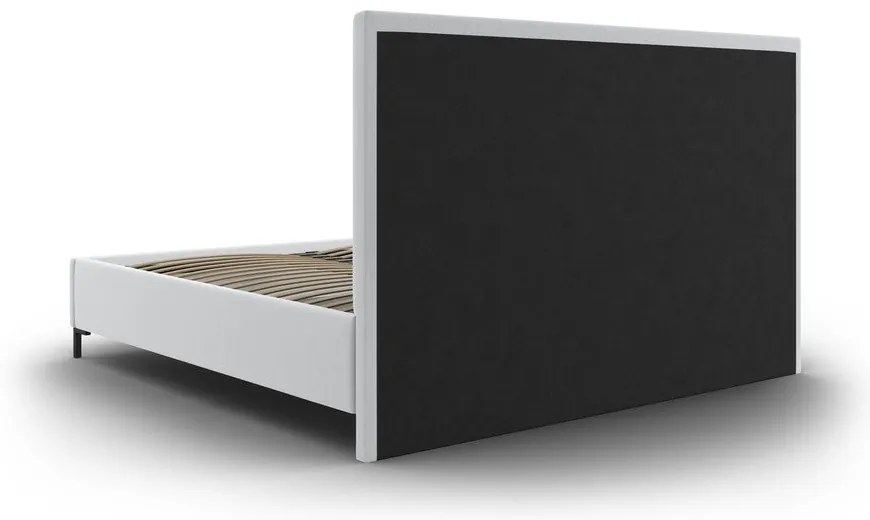 Světle šedá čalouněná dvoulůžková postel s úložným prostorem s roštem 140x200 cm Casey – Mazzini Beds