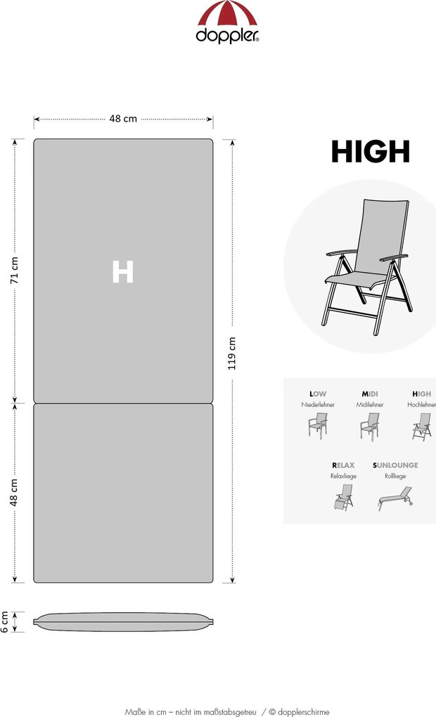Doppler LIFE 5355 vysoký - set 4 ks - polstry na křesla a židle
