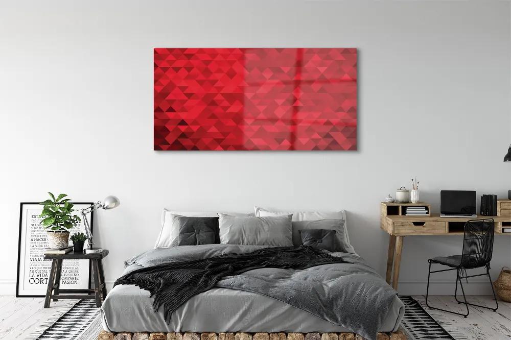 akrylový obraz Červené vzor trojúhelníky 140x70 cm