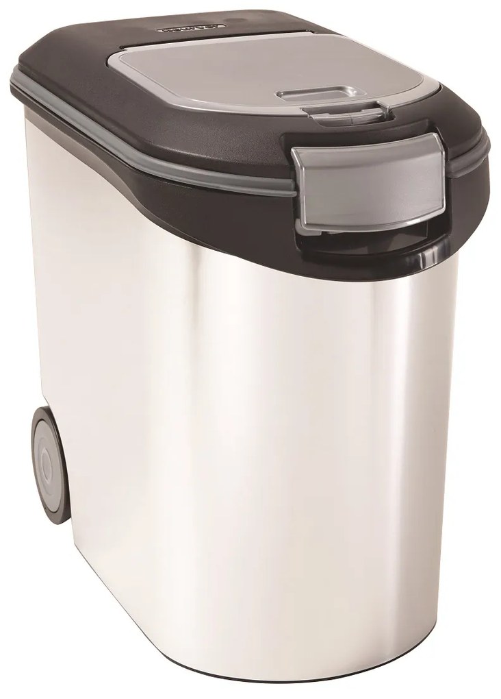 Curver PET 214476 Kontejner na krmivo 12kg, stříbrný