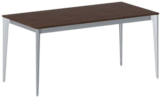 Jednací kancelářský stůl PRIMO ACTION, 160x80 cm, šedostříbrná podnož, ořech