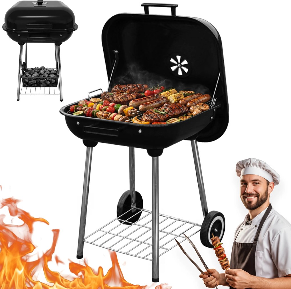 Velaco Zahradní gril na dřevěné uhlí VL05