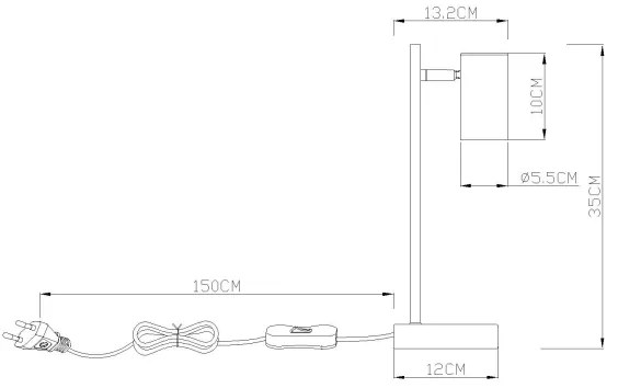 Globo 57911TS - Stolní lampa ROBBY 1xGU10/5W/230V šedá/antracit