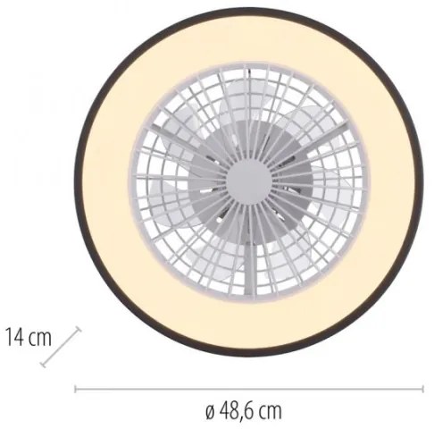 JUST LIGHT. 14447-18 - LED RGBW Stm stropní ventilátor LENO LED/44W/230V + DO