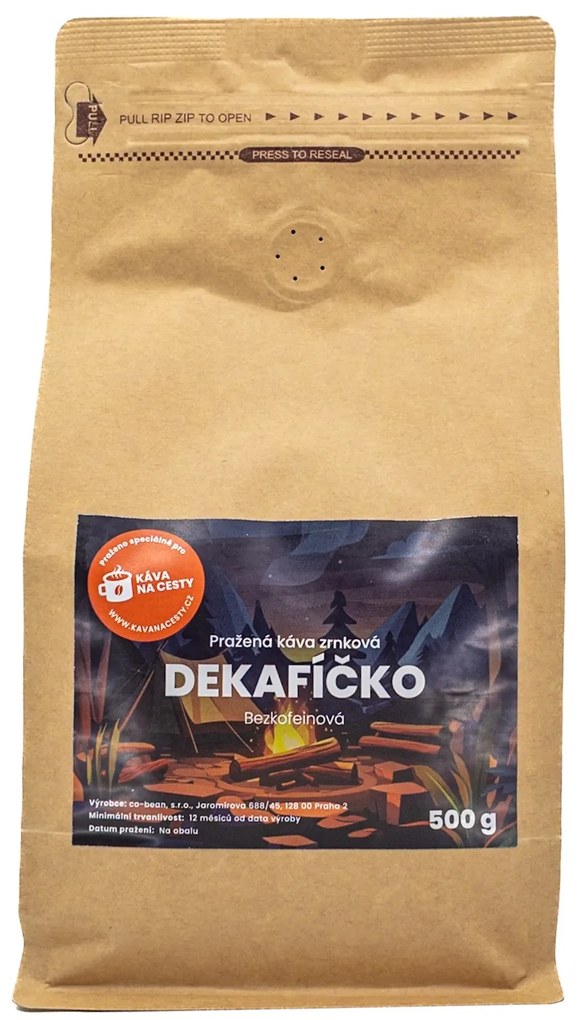 Zrnková káva Káva na cesty Dekafíčko 500 g