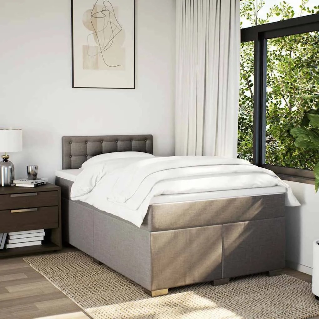Box spring postel s matrací taupe 120x190 cm textil 3285845