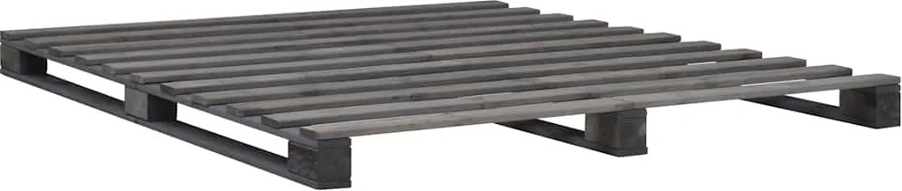 Rám postele z palet šedý masivní borovice 200 x 200 cm 285254