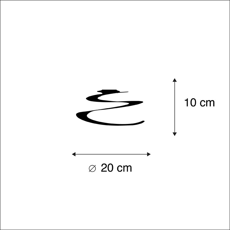 Stínidlo lampy ocelové černé 20 cm - Spiral