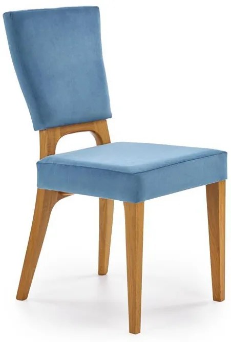 Jídelní židle WENANTY (dub medový / modrá)