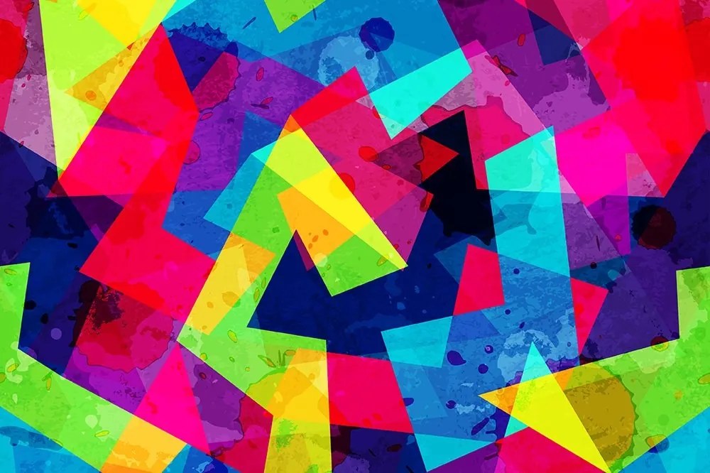 Tapeta grunge efekt geometrický vzor - 300x200 cm