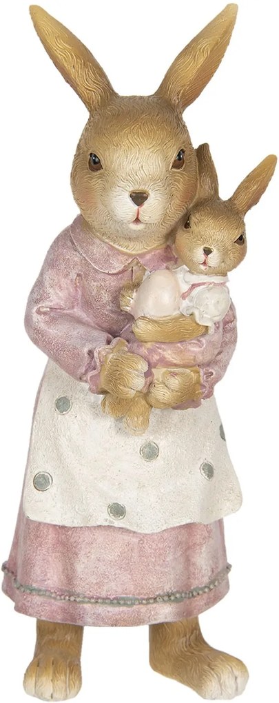 Velikonoční dekorace králičí mámy s králíčkem - 7*7*19 cm